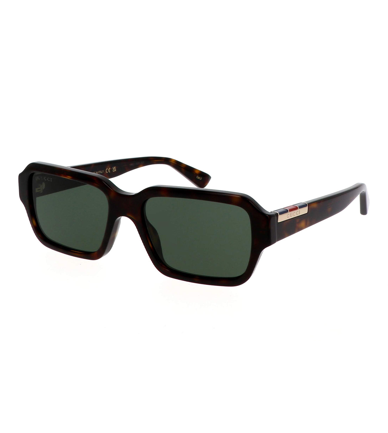 Gucci Unisex Green Rectangular Sunglasses